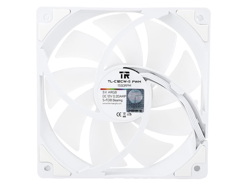 Thermalright TL-C12CW-S ARGB 120MM 3-P Ventilator Hvid (TL-C12CW-S-3W)