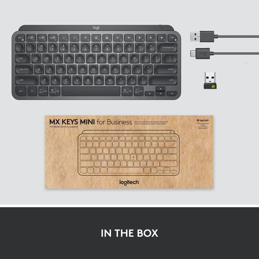 Logitech MX Keys Mini For Business Logi Bolt Trådløs Nordisk (920-010604)