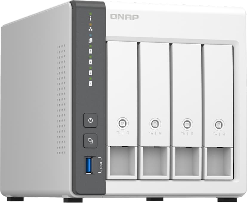 QNAP TS-433 NAS Tower Arm Cortex-A55 4 GB 0 TB QNAP QTS Hvit (TS-433-4G)