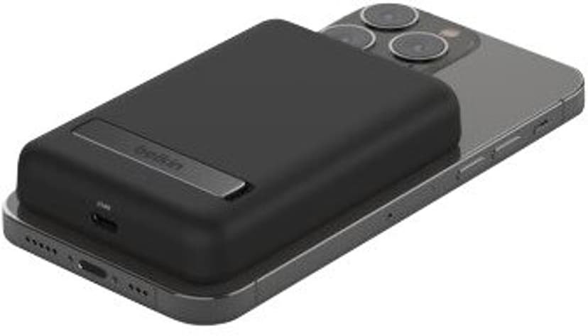 Belkin BoostCharge Magnetic Wireless Power Bank + Stand 5000mAh Sort (BPD004BTBK) | Dustin.no
