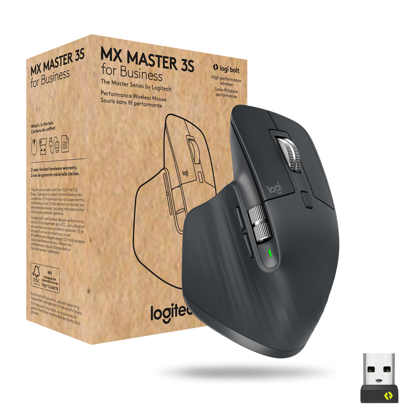 Logitech MX Master 3S for Business Trådlös RF + Bluetooth (910-006582)