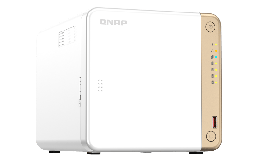QNAP TS-462-4G NAS & lagringsserver Tower Intel® Celeron® N4505 2 GB DDR4 0 TB QNAP QTS Hvid (TS ...