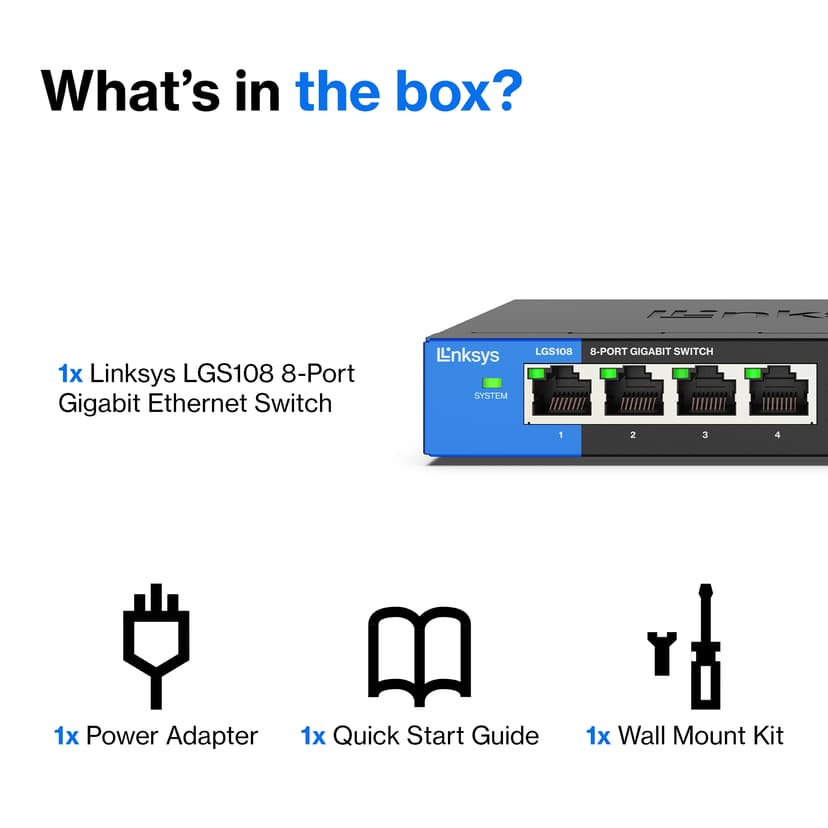 Linksys LGS108 8-Port Business Desktop Gigabit Switch (LGS108-EU)
