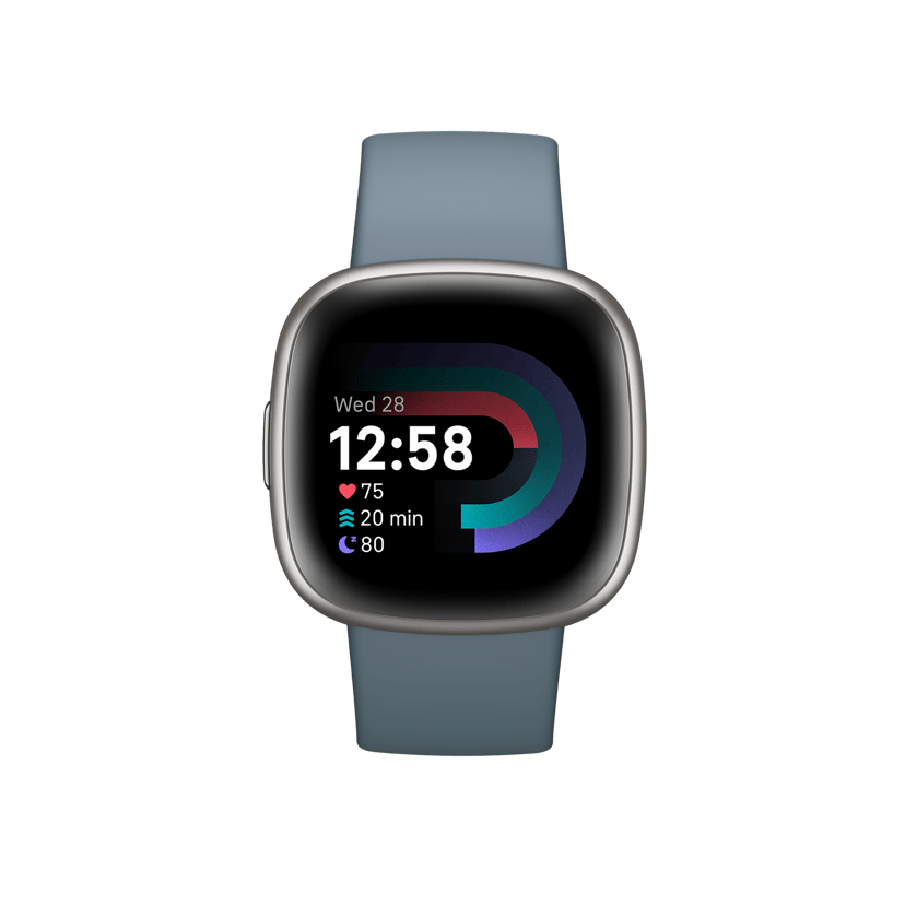 Fitbit Versa 4 Waterfall Blue/Platinum (FB523SRAG)