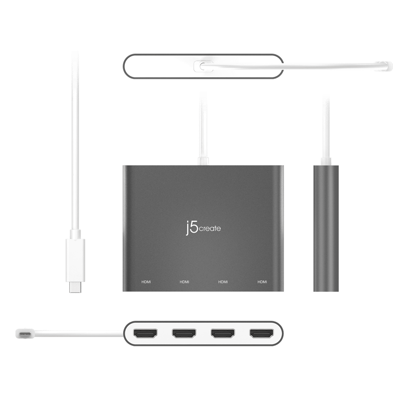 J5 Create JCA366-N USB-C to 4-Port HDMI Multi-Monitor Adapter (JCA366-N ...