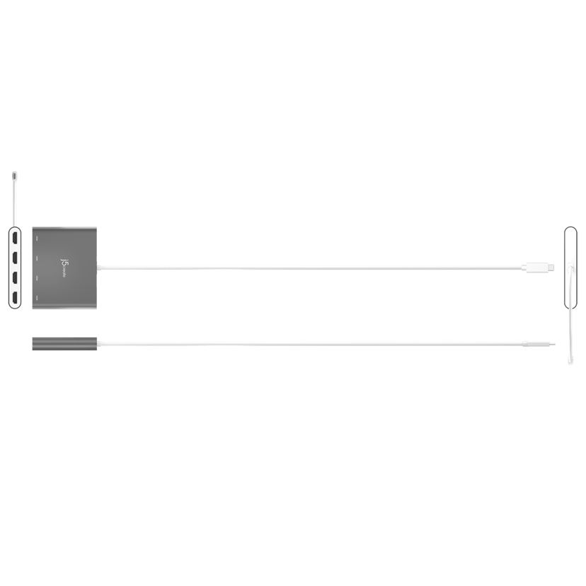 J5 Create JCA366-N USB-C to 4-Port HDMI Multi-Monitor Adapter (JCA366-N)