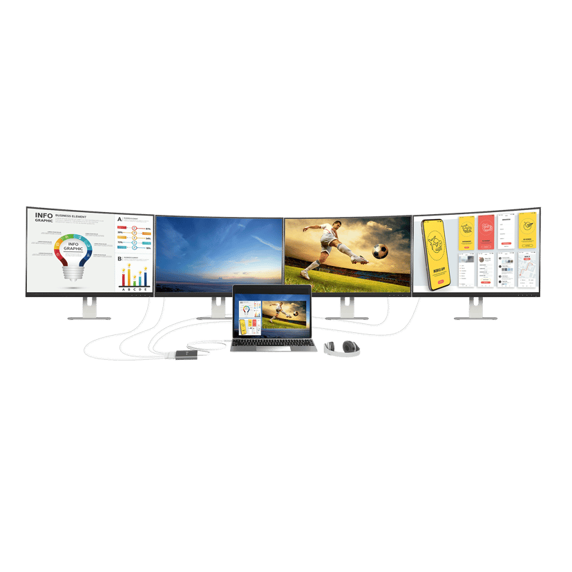 J5 Create JCA366-N USB-C to 4-Port HDMI Multi-Monitor Adapter (JCA366-N)