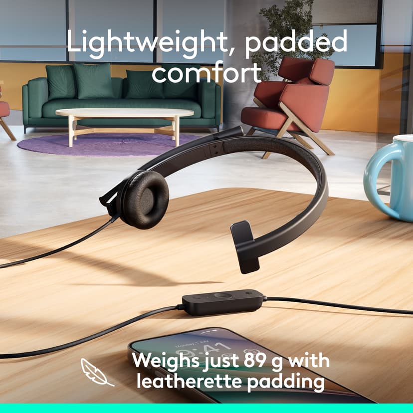 Logitech H570e Headset Ledningsført Kontor/Callcenter USB Type-C Sort ...