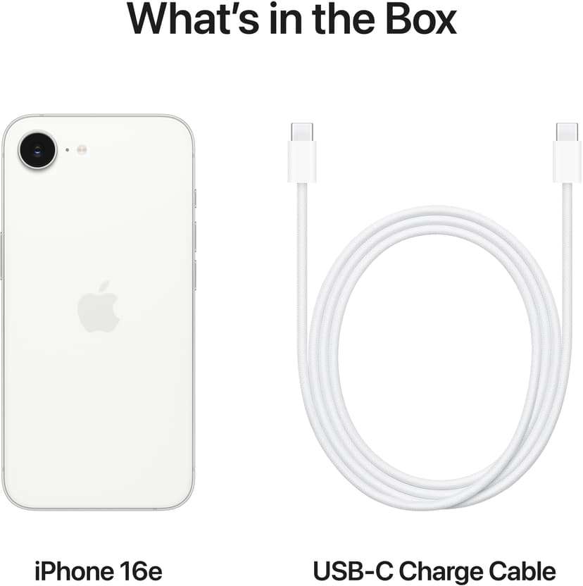 Apple iPhone 16e 256GB Hvit (MD1W4QN/A)