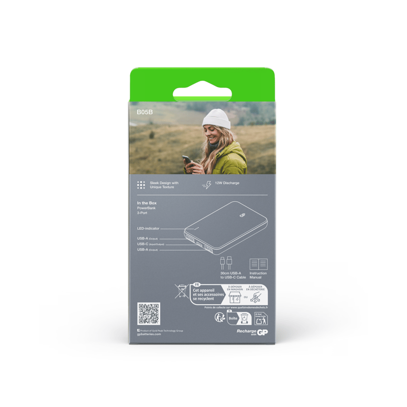 GP Powerbank Plus 5000mAh Musta 5000mAh Musta (405211)