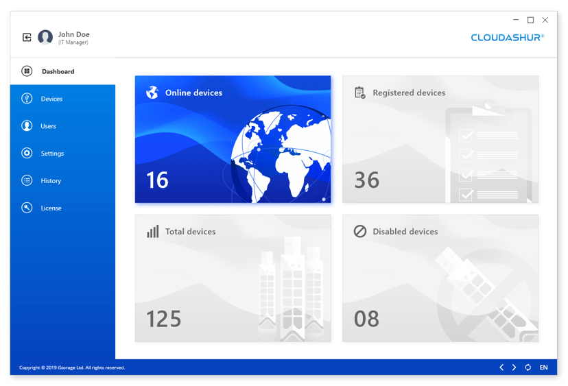 Istorage CloudAshur Encryption Module 256-bit 0GB USB Type-A Sølv (IS ...
