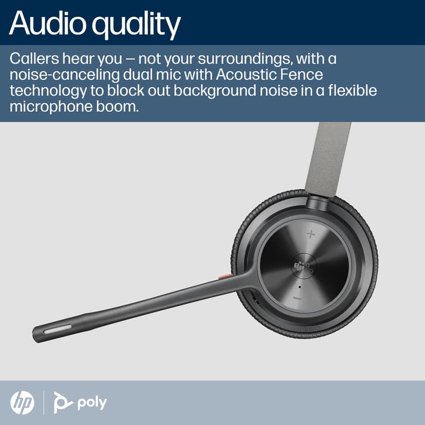 HP Poly Voyager 4320 med laddningsställ USB Type-A Microsoft Teams ...