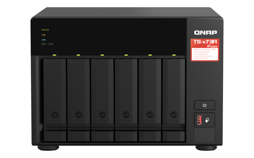 QNAP TS-673A 6-Bay Desktop NAS + 5-Port 2.5G Switch (TS-673A-SW5T)