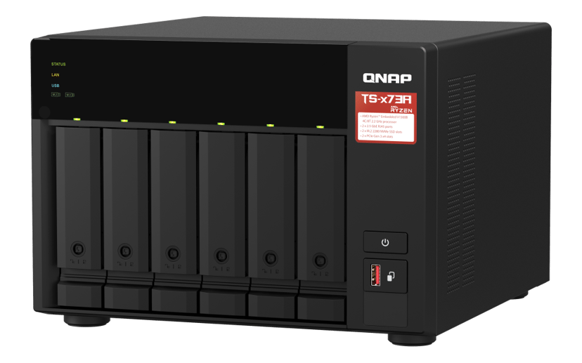 QNAP TS-673A 6-Bay Desktop NAS + 5-Port 2.5G Switch (TS-673A-SW5T)