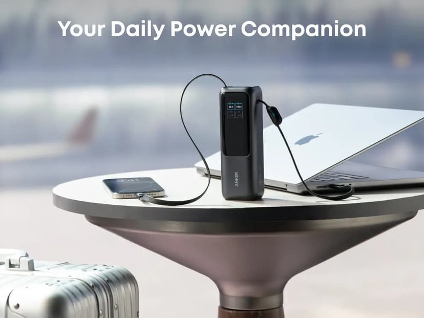Anker Powerbank With Built-in USB-C Cable 165W 25000mAh Svart (A1695H11)