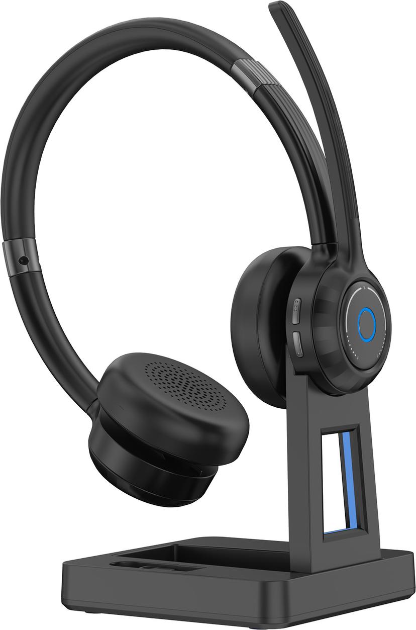 Voxicon VX-P75-B Trådløst Headset med ENC, Bluetooth 5.3 & Ladestander ...