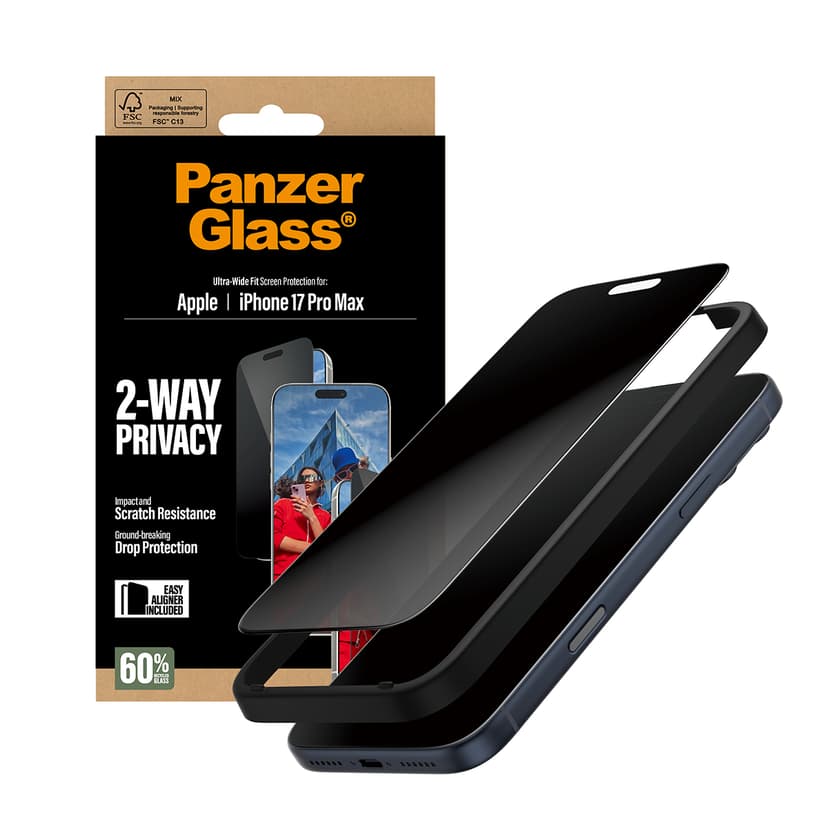 Panzerglass Ultra-Wide Fit Privacy skärmskydd iPhone 17 Pro Max (PG75492)