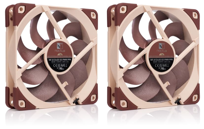 Noctua NF-A12x25 G2 PWM 2-PCS Fläkt Beige (NF-A12X25 G2 PWM SX2-PP)