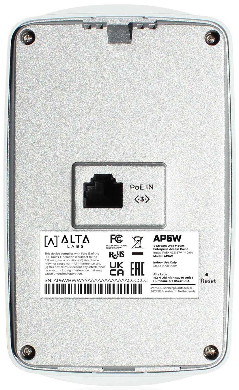 ALTA LABS AP6W 4-Stream Wall Mount Enterprise Access Point (AP6W)