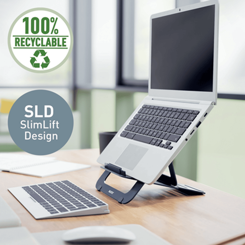 Leitz Ergo Aluminium Ultra-Flat Adjustable Laptop Stand (63460089)