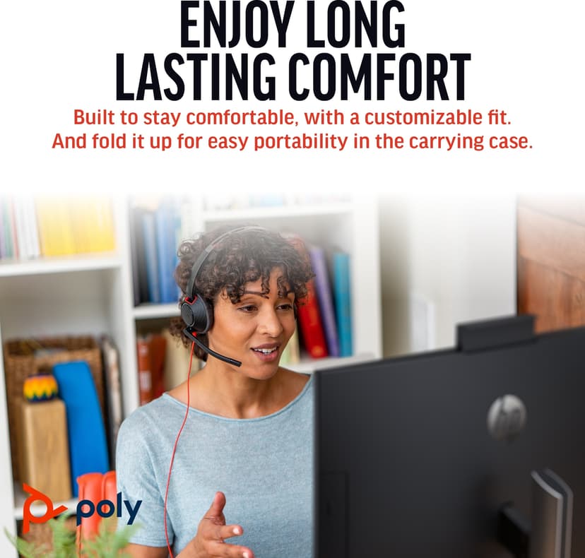 HP Poly Blackwire 5220 stereo USB-C-hodesett +3,5 mm plugg + USB-C/A ...