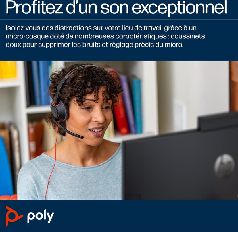 HP Poly Blackwire 5220 -USB-C-stereokuulokemikrofoni + +3,5 mm:n liitin ...