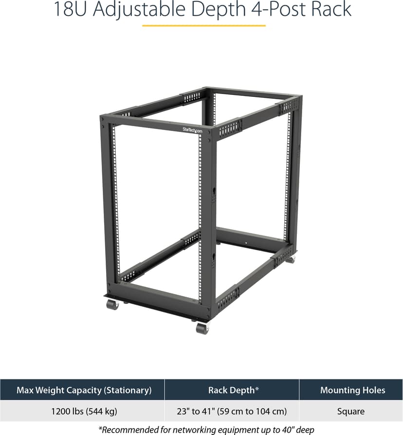 Startech Open Frame Server Rack 18U (4POSTRACK18U)