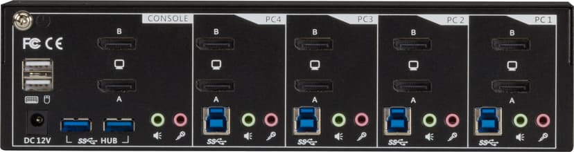 Black Box KVM SWITCH 4-PORT DUAL-MONITOR DP 4K 60HZ USB 3.0 HUB AUDIO ...