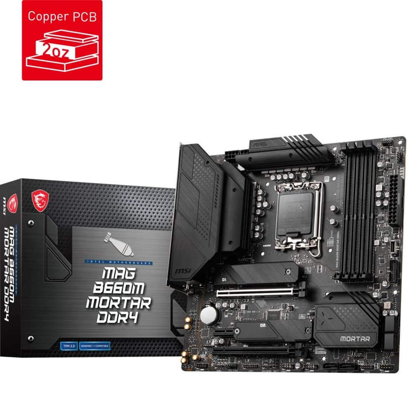 MSI MAG B660M MORTAR DDR4 moderkort Intel B660 LGA 1700 micro ATX LGA ...
