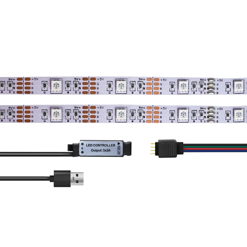 Logilink LED-list RGB med fjernkontroll 3 meter (LED007)