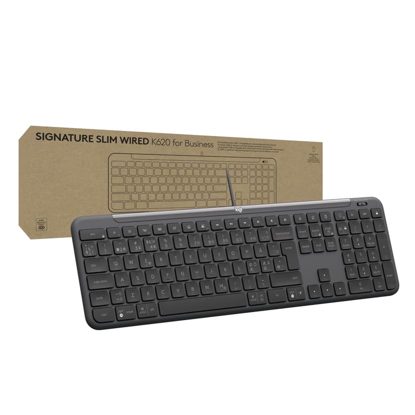 Logitech K620 Signature Slim Langallinen Pohjoismainen (920-013331)