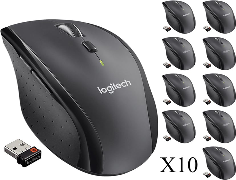 Logitech M705 Business 10-Pack Mus Trådlös Grå, Svart | Dustin.se