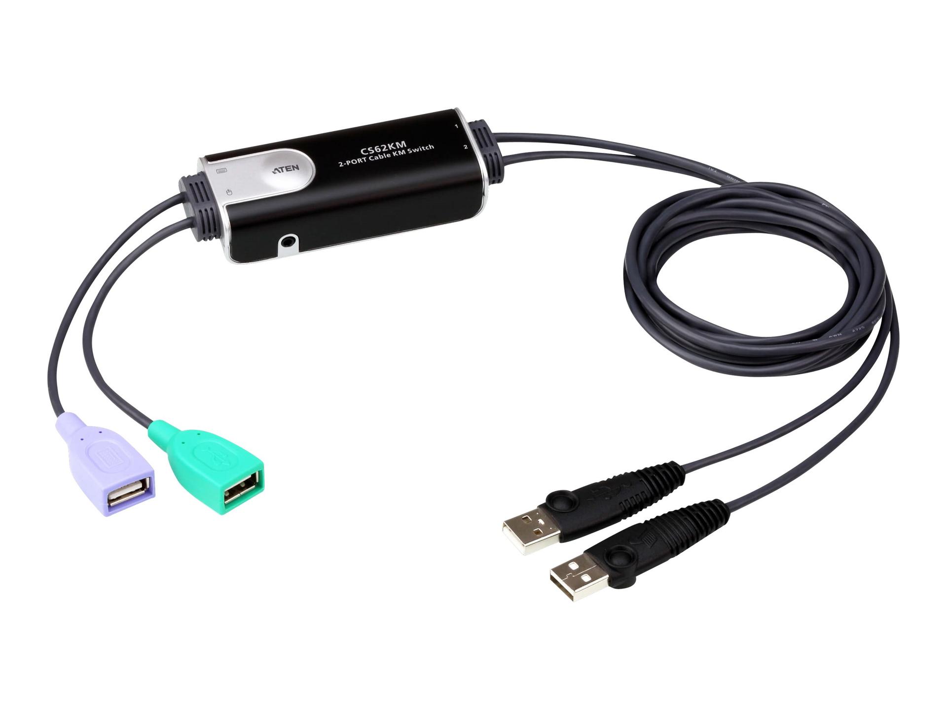 Aten CS62KM 2-Port USB boundless Cable KM Switch | Dustin.fi