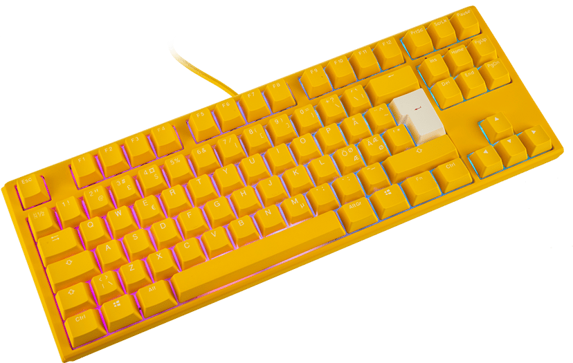 Ducky One 3 Yellow TKL MX Red Kabelansluten Nordisk Tangentbord ...