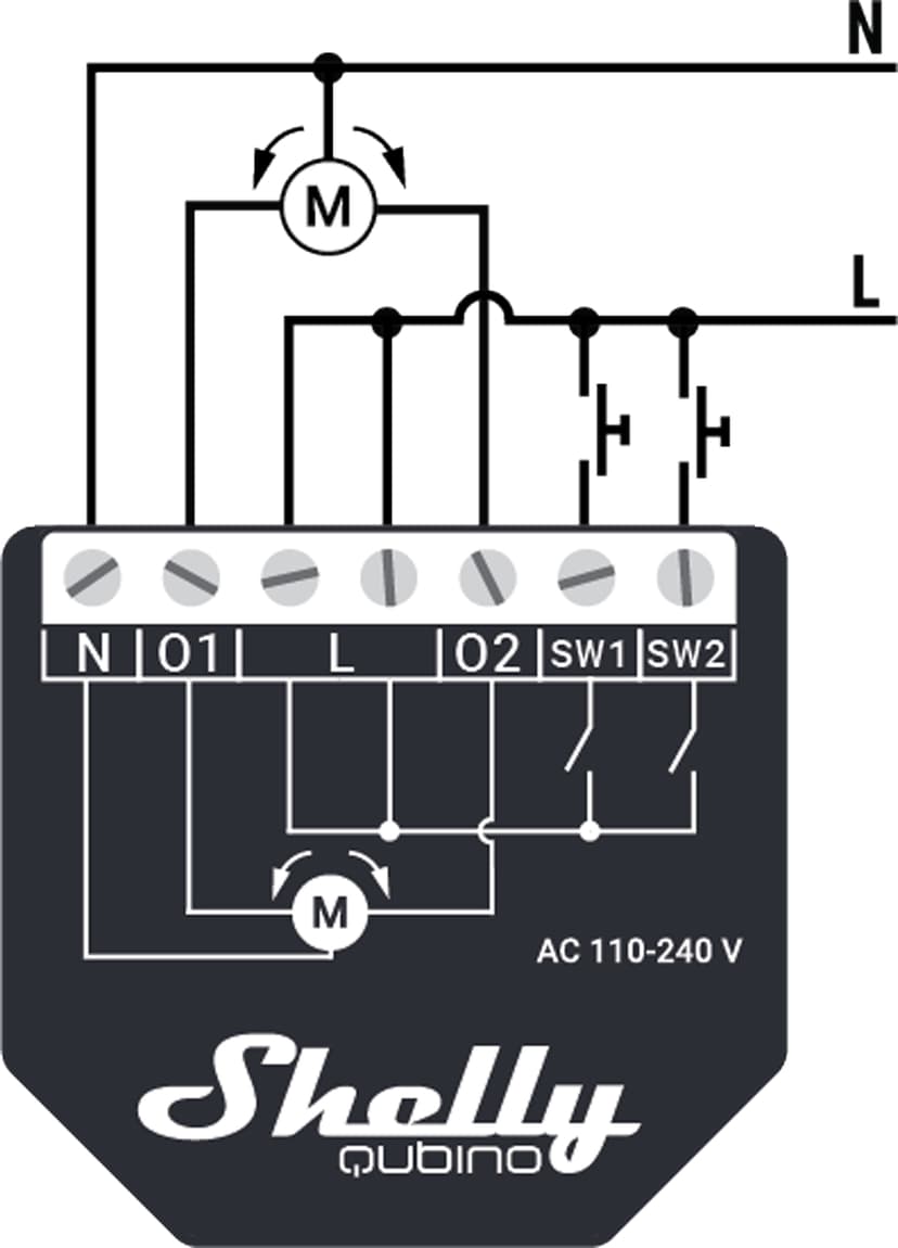 Shelly Wave Shutter Dual Roller Z-wave (Shelly_W_Shutter) | Dustin.se