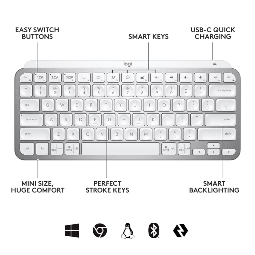 Logitech MX Keys Mini For Business Logi Bolt (920-010605) | Dustin.no