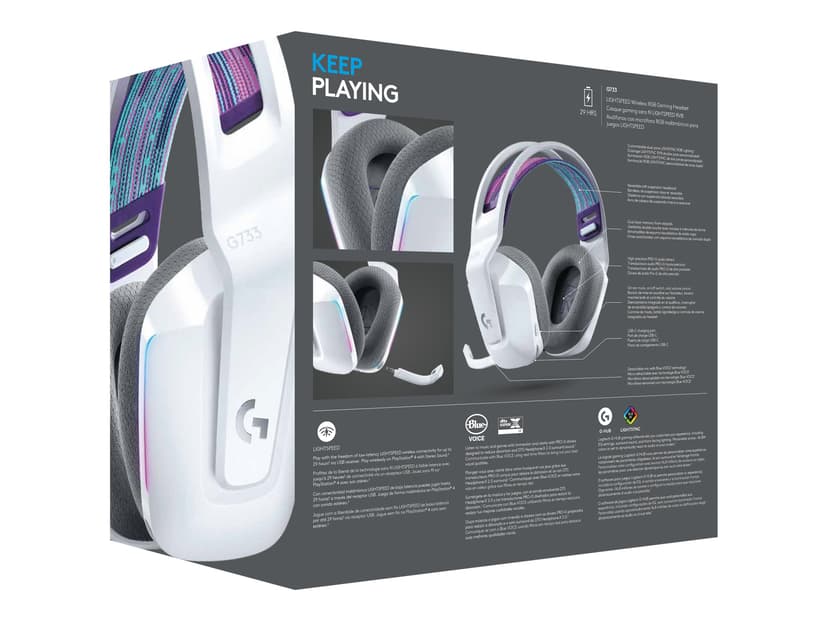 Logitech G733 Lightspeed Wireless RGB Gaming Headset Hodesett Stereo ...
