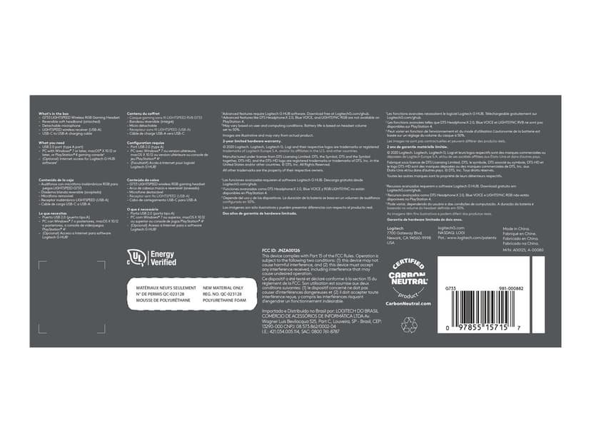 Receiver Replacement USB Dongle ONLY Logitech G733 Lightspeed Wireless ...