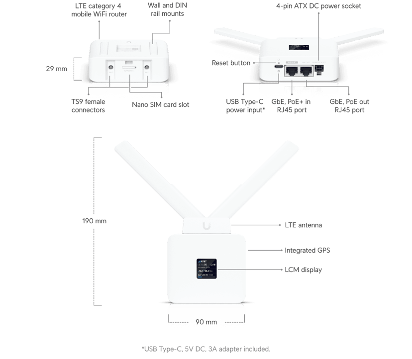 Ubiquiti UniFi UMR 4G/LTE Mobile Router (UMR) | Dustin.se