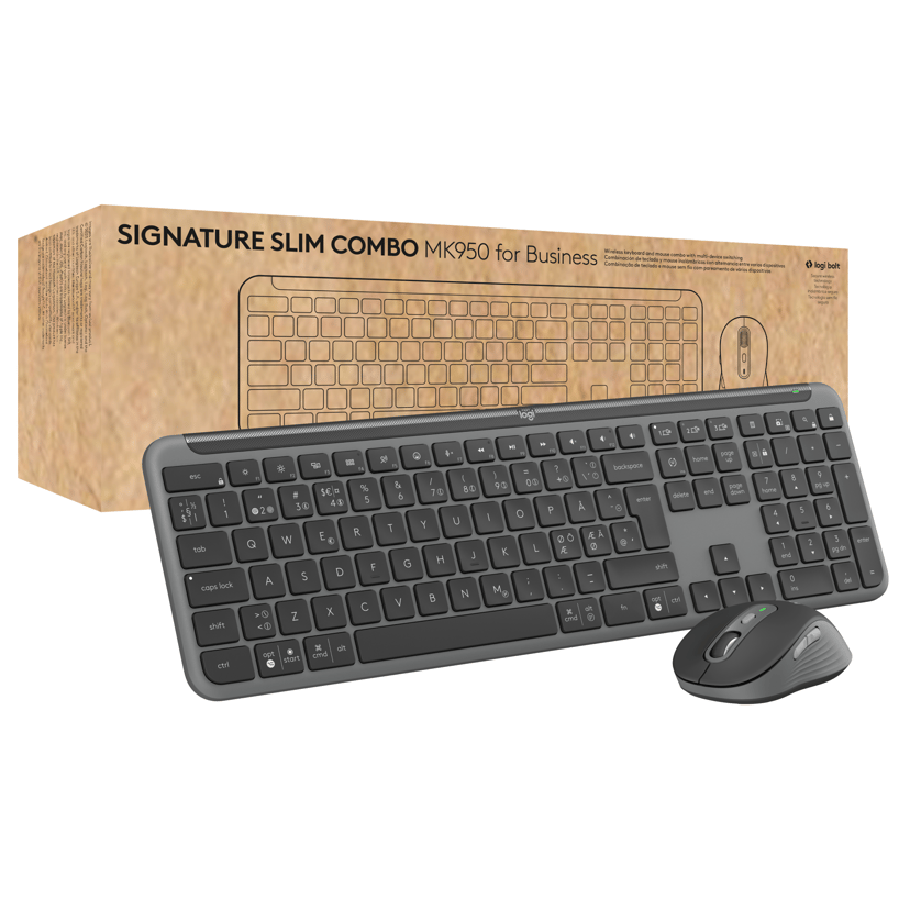 Logitech Signature Slim Combo MK950 for Business Trådløs Nordisk (920 ...