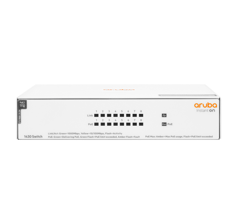 HPE Networking Instant On 1430 8-Port Gigabit PoE 64W Switch (R8R46A# ...