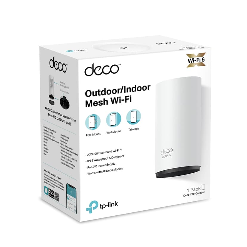 TP-Link Deco X50 WiFi 6 Outdoor Mesh 1-Pack (DECO X50-OUTDOOR(1-PACK ...
