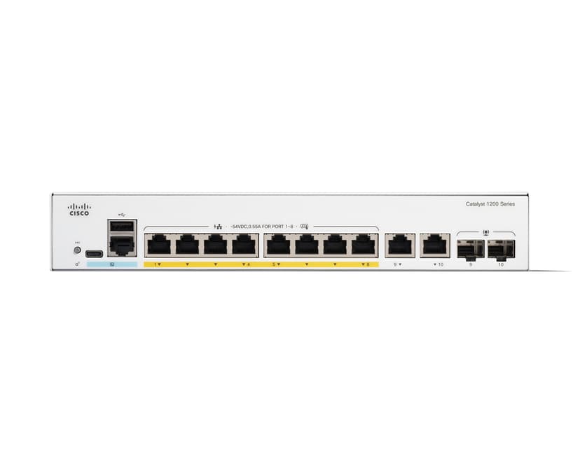 Cisco Catalyst C1200 Smart 8x1GbE 2xCombo PoE 67W Switch (C1200-8P-E-2G ...