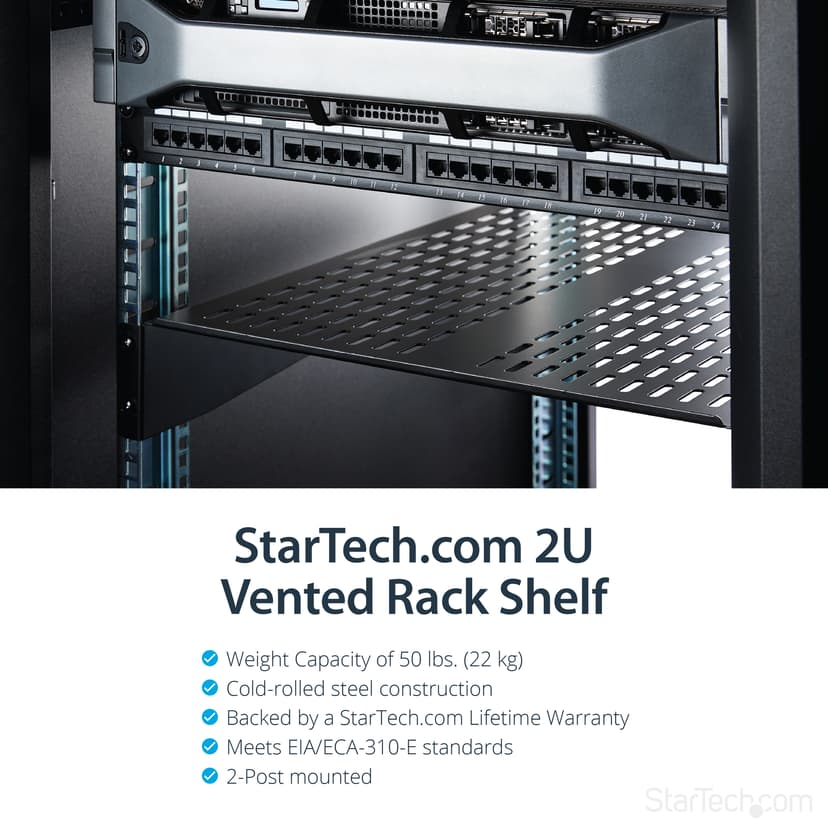 Startech 2U Server Rack Shelf (CABSHELF22V) | Dustin.fi