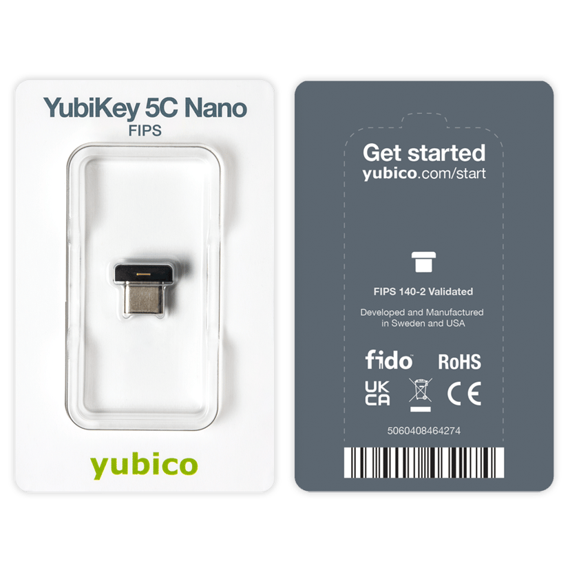 Yubico Yubikey 5c Nano (usb-c) Fips (blister Package) (5060408464274 ...