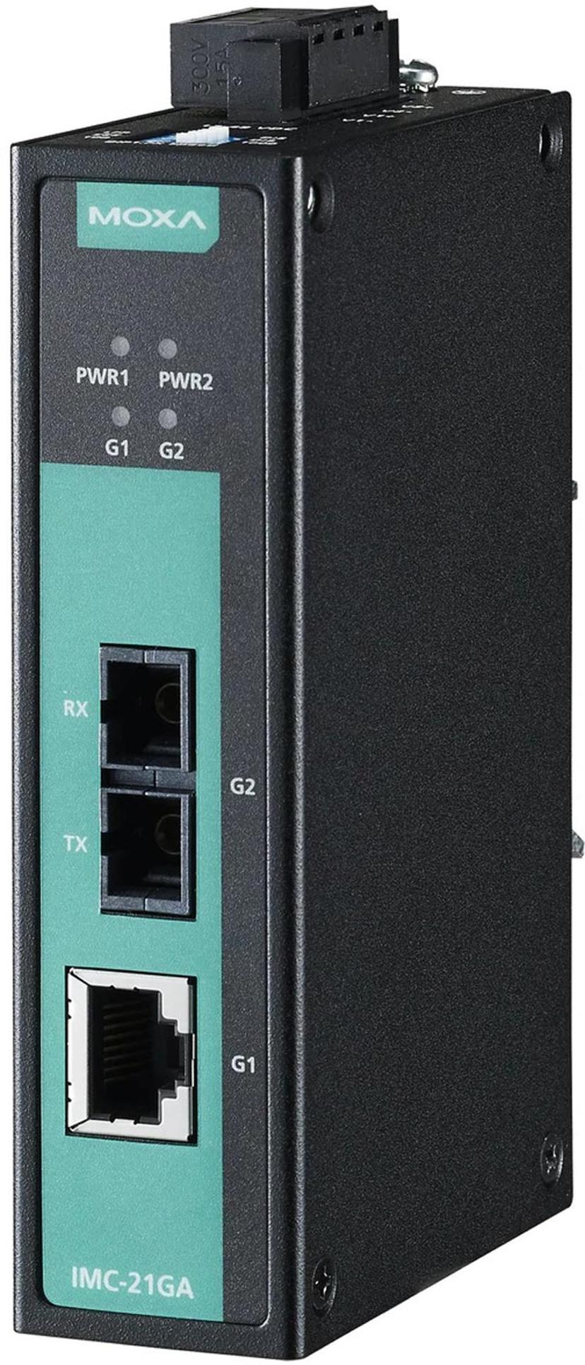 Moxa IMC-21GA-SX-SC Fibermediekonverterare SC-läge (multi-mode) RJ-45 (IMC-21GA-SX-SC) | Dustin.se