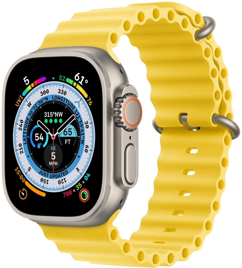 Apple Watch Ultra GPS + Cellular, 49mm Titanium Case with Yellow Ocean ...
