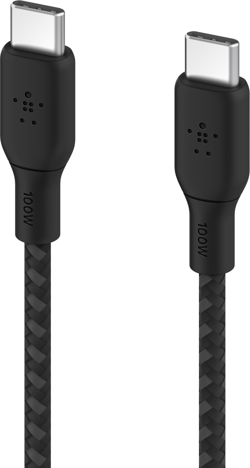 Belkin USB-C till USB-C kabel Flätad 2m USB C USB C Svart (CAB014bt2MBK ...