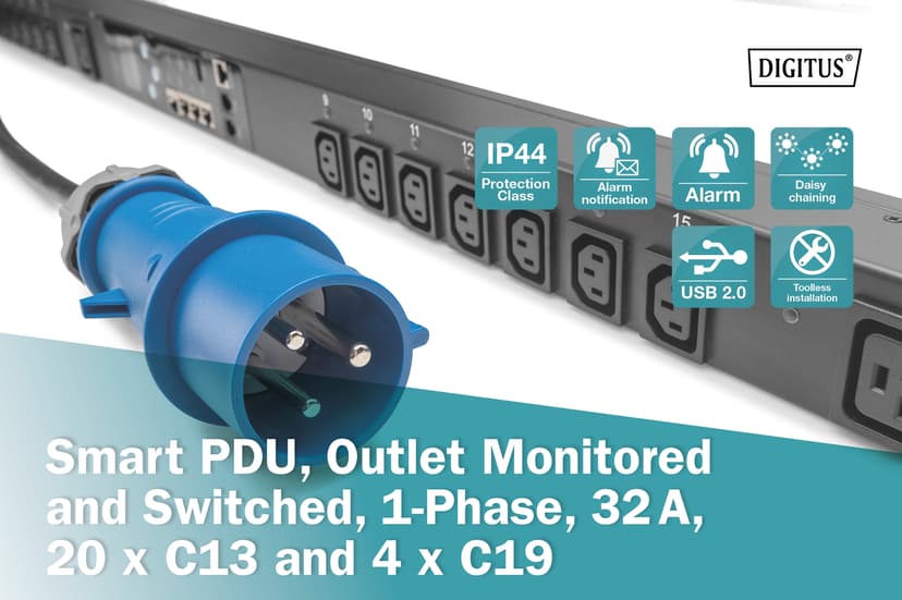 Digitus Smart PDU Monitored & Switched 24XOutlets 32A (DN-95632) | Dustin.no