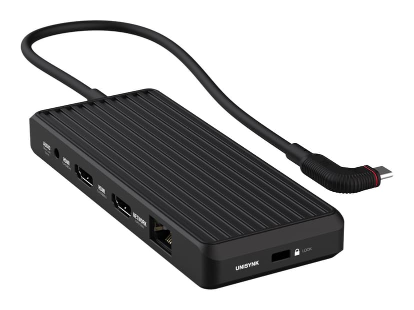 Unisynk 10 Port Dual Screen Hub 4K 100W Black USB-C 3.1 Dockningsstation (10351) | Dustinhome.se